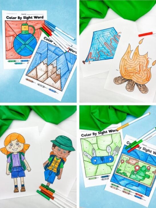 Free Printable Camping Cutting Practice Pages For Kids