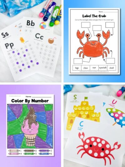 Torn Paper Watermelon Craft [Free Printable Template]