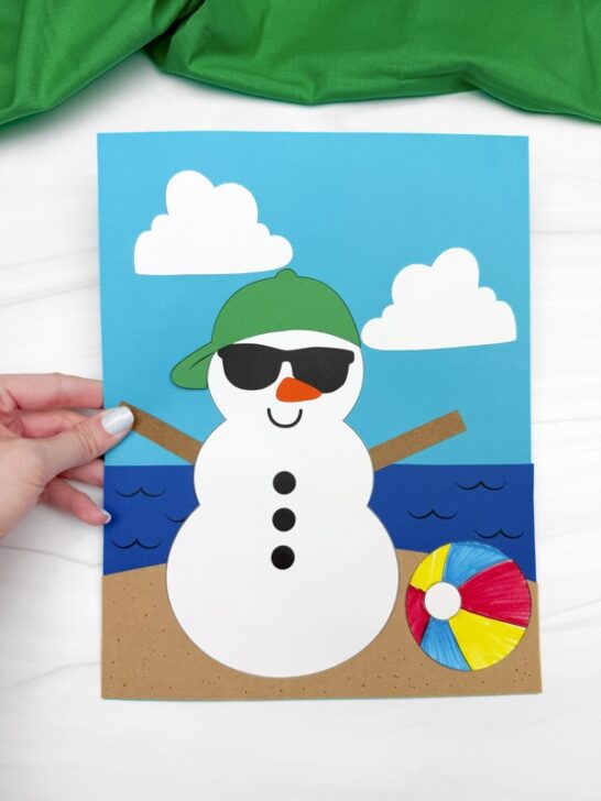 Beach Snowman Craft For Kids [Free Printable Template]