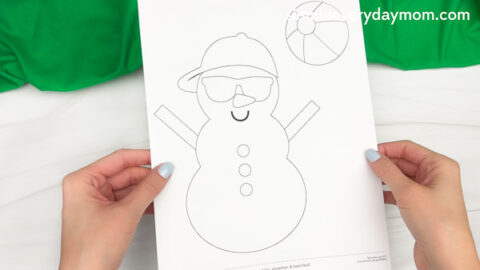 Beach Snowman Craft For Kids [Free Printable Template]