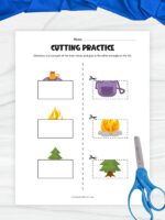Free Printable Camping Cutting Practice Pages For Kids