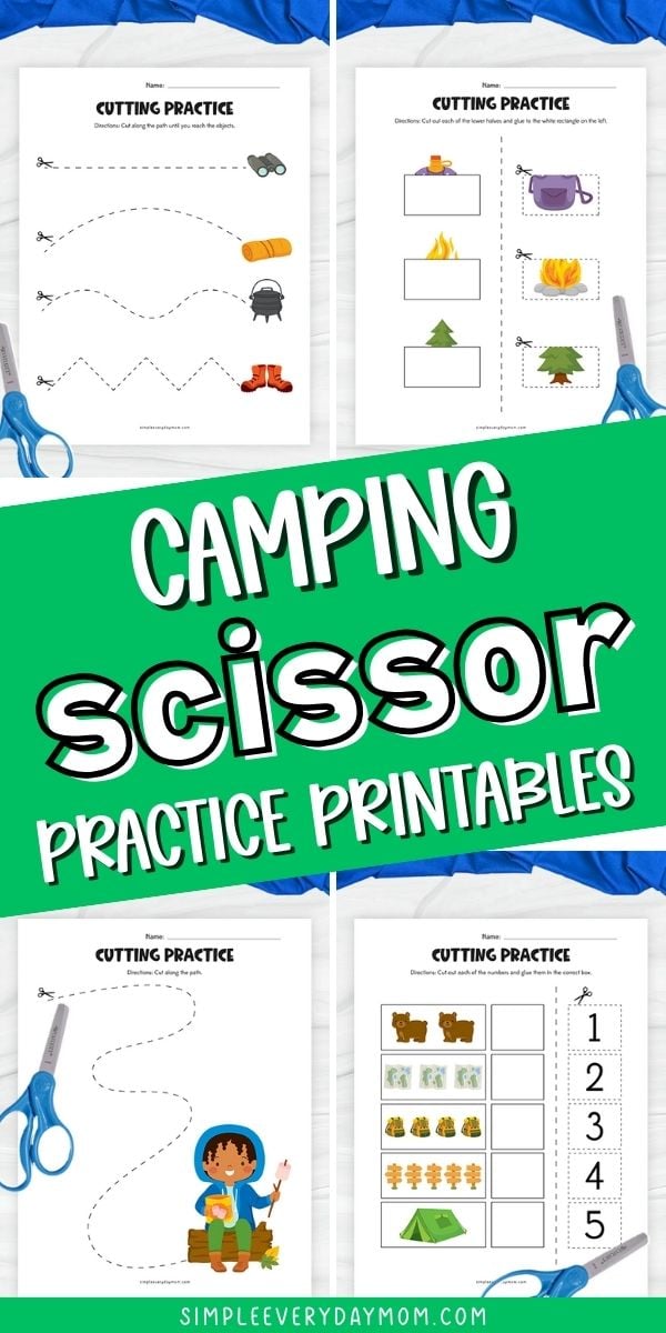 Free Printable Camping Cutting Practice Pages For Kids