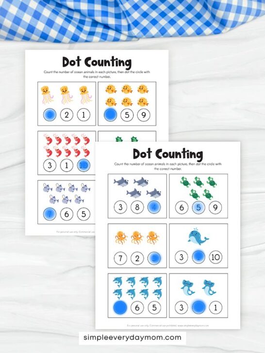 Fun & No Prep Ocean Do A Dot Printables For Kids