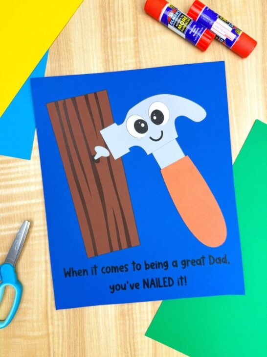 Father’s Day Hammer Craft (Free Printable Template)
