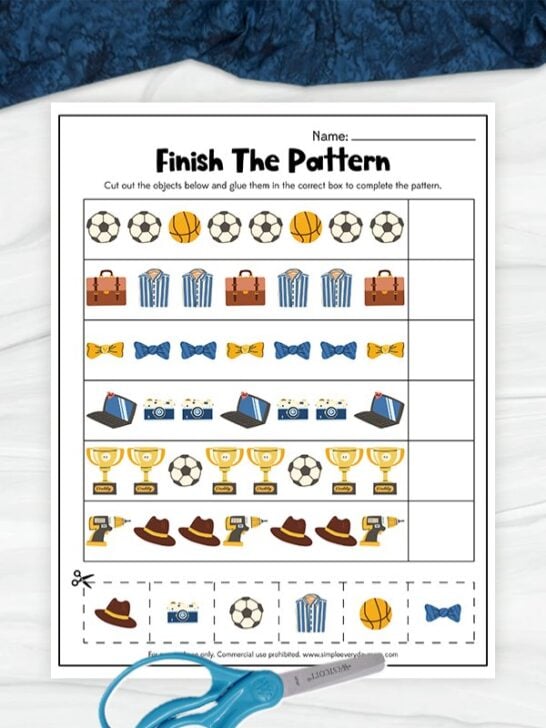 Free Printable Father's Day Pattern Worksheets