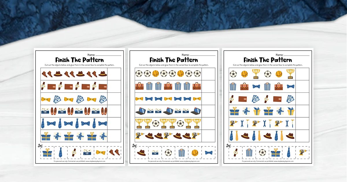 Free Printable Father's Day Pattern Worksheets