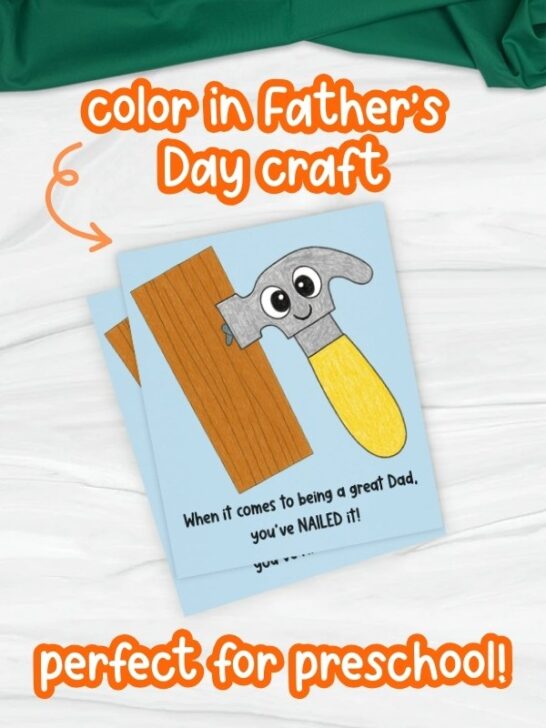 Father’s Day Hammer Craft (Free Printable Template)