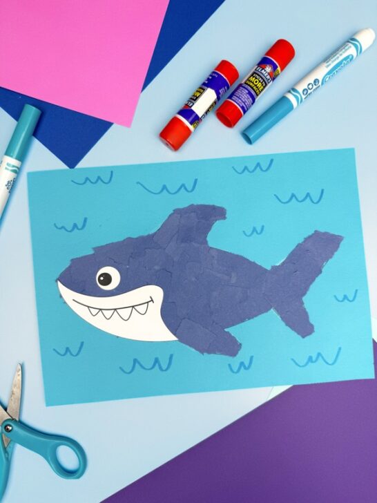 Shark Torn Paper Craft [Free Printable Template]
