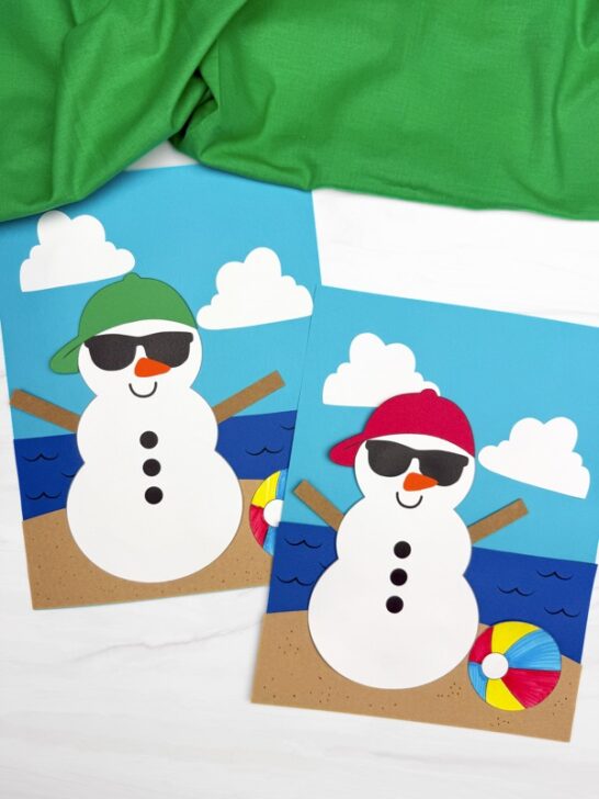 Beach Snowman Craft For Kids [Free Printable Template]