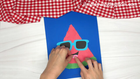Torn Paper Watermelon Craft [Free Printable Template]