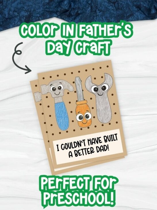 Father's Day Tool Craft For Kids [Free Printable Template]