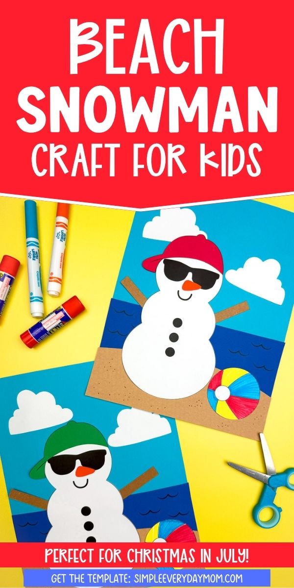 Beach Snowman Craft For Kids [Free Printable Template]