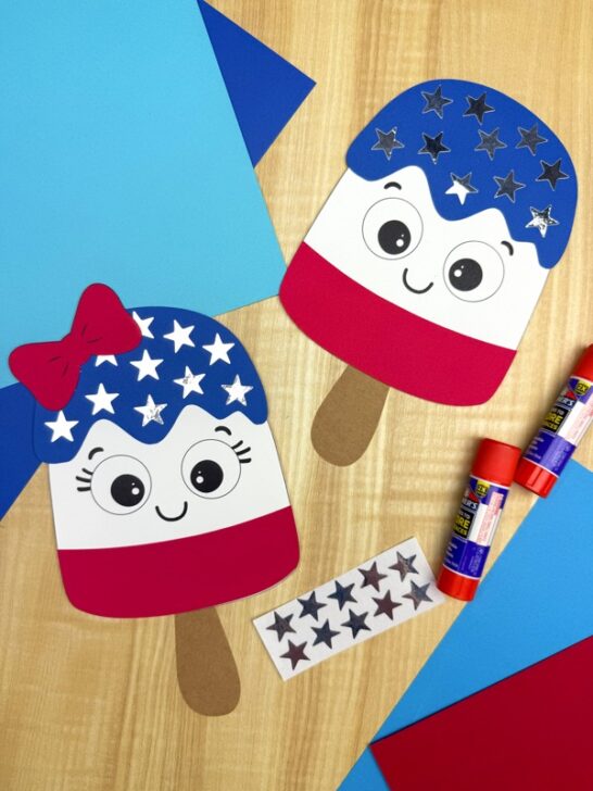 4th of July Popsicle Craft For Kids [Free PDF Template]