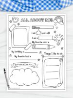 Free All About Me Worksheet For Kids