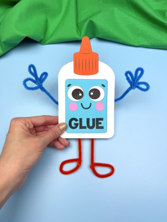 Easy Glue Bottle Craft For Kids [Free PDF Template]