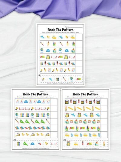 Free Printable Back To School Pattern Worksheets For Kids