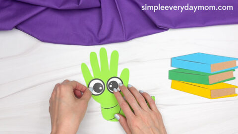 Handprint Book Worm Craft [Free PDF Template]