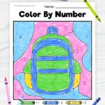 Back To School Color By Numbers For Preschoolers
