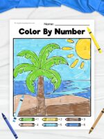 Fun Printable Beach Color By Numbers For Kids