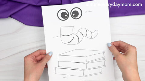 Handprint Book Worm Craft [Free PDF Template]