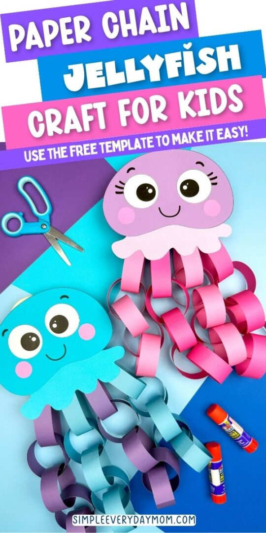 Fun Paper Chain Jellyfish Craft For Kids [Free Printable Template]
