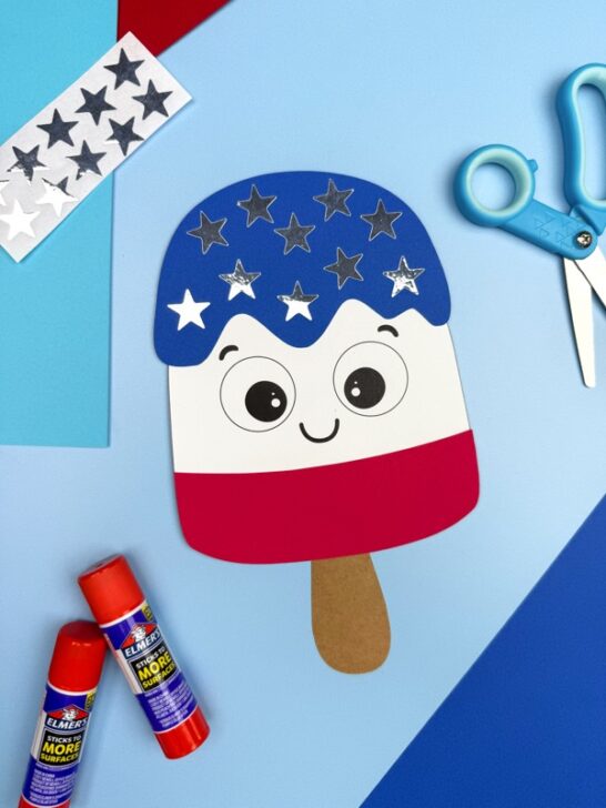 4th of July Popsicle Craft For Kids [Free PDF Template]