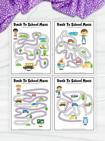 Free Back To School Mazes For Kids