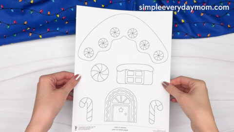 Paper Bag Gingerbread House Craft [Free Printable Template]