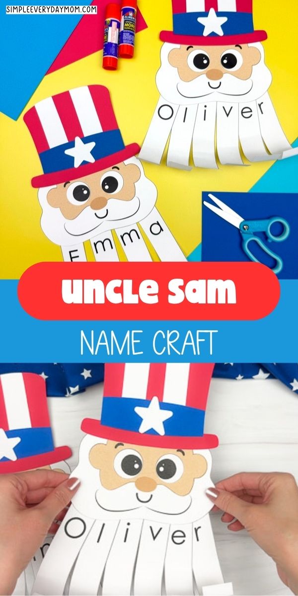Uncle Sam Name Craft For Kids [Free Printable Template]