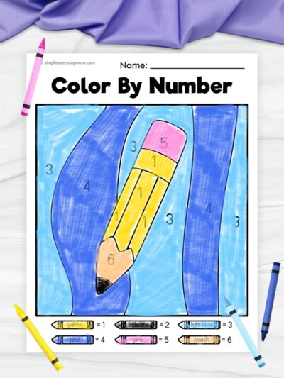Back To School Color By Numbers For Preschoolers