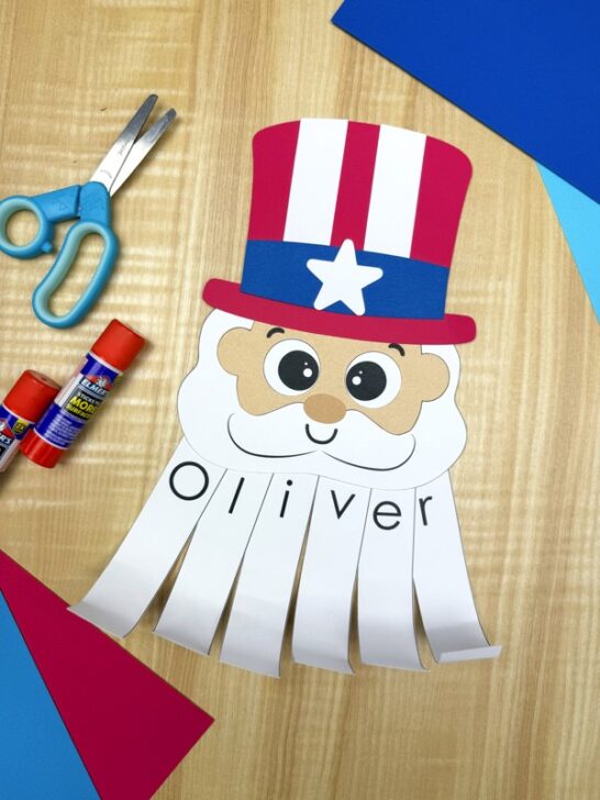 Uncle Sam Name Craft For Kids [Free Printable Template]