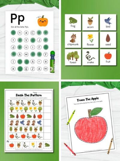 Easy Paper Strip Apple Craft [Free Printable Template]