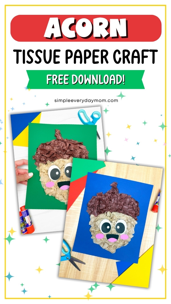 Acorn Tissue Paper Craft [Free Printable Template]