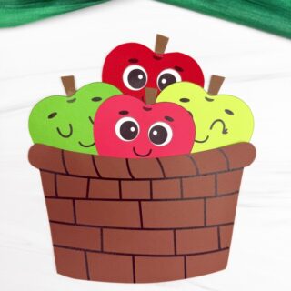 Easy Apple Basket Craft For Kids [Free PDF Template]