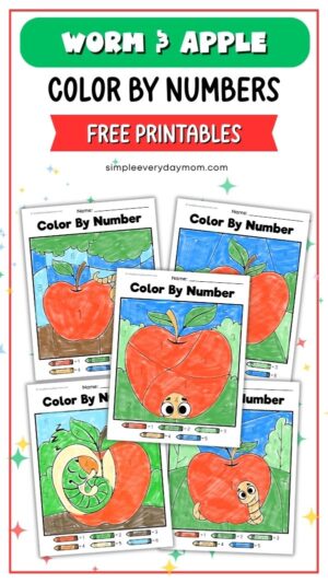 Free Apple Color By Numbers For Fall Harvest Season