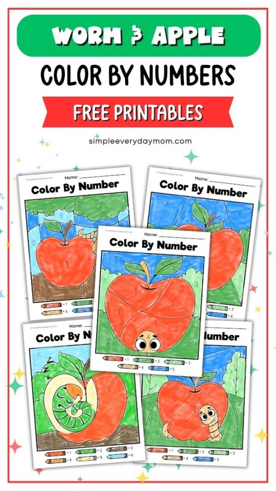 Free Apple Color By Numbers For Fall Harvest Season