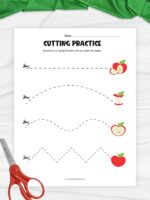 Free Apple Cutting Practice Pages For Preschoolers