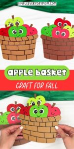 Easy Apple Basket Craft For Kids [Free PDF Template]