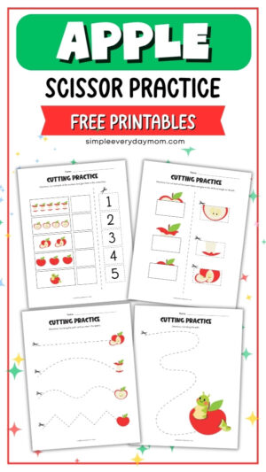 Free Apple Cutting Practice Pages For Preschoolers