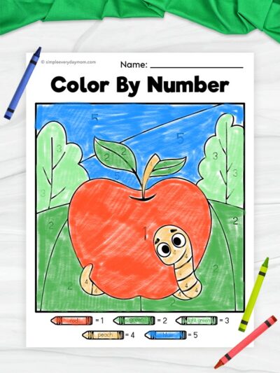 Free Apple Color By Numbers For Fall Harvest Season
