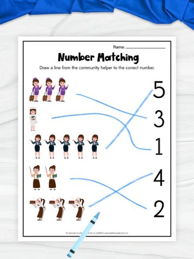 Free Community Helpers Matching Worksheets