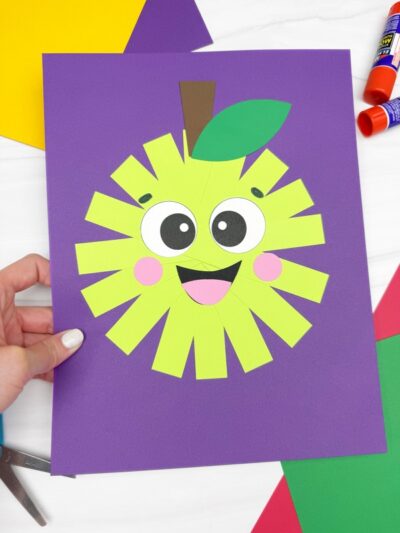 Easy Paper Strip Apple Craft [Free Printable Template]
