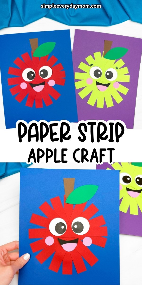 Easy Paper Strip Apple Craft [Free Printable Template]