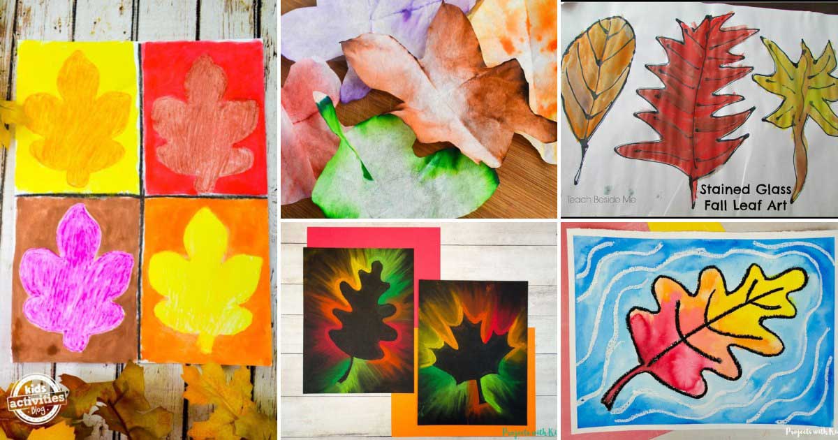 Watercolor Fall Leaves For Kids