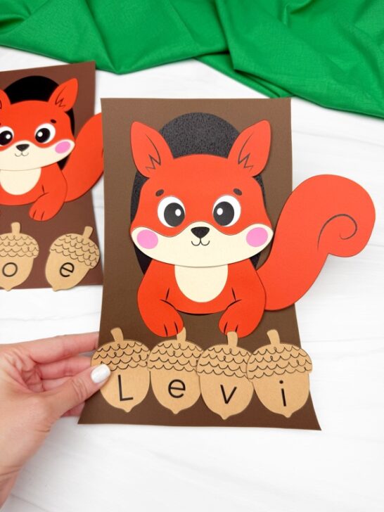 Cute Squirrel Name Craft For Kids [Free Printable Template]