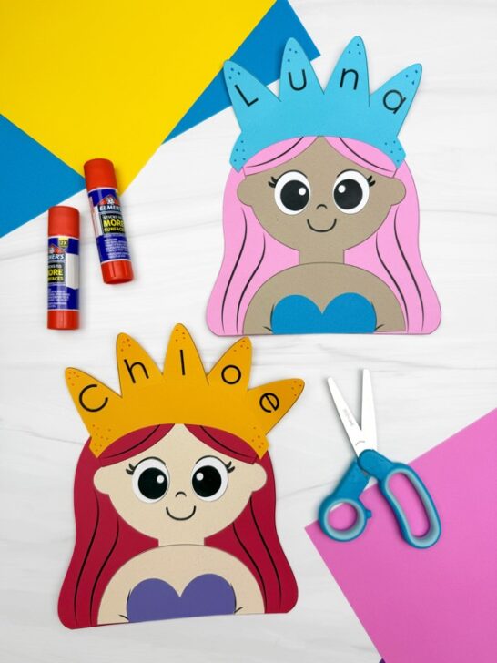 Mermaid Name Craft For Kids [Free PDF Template