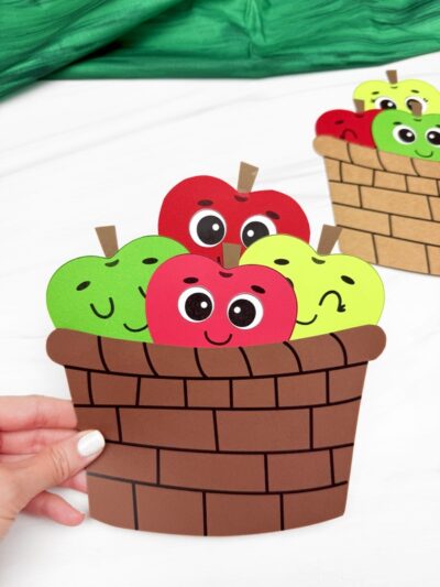 Easy Apple Basket Craft For Kids [Free PDF Template]