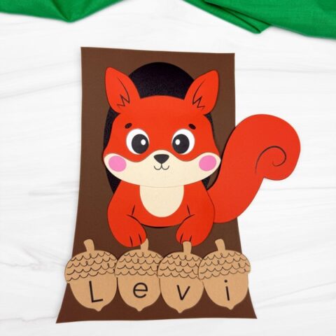 Cute Squirrel Name Craft For Kids [Free Printable Template]