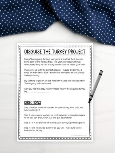 Free Turkey in Disguise Printables To Hide The Turkey