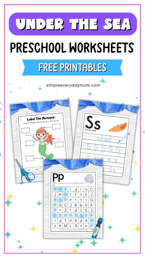 Free Under The Sea Worksheets For Preschool & Kindergarten